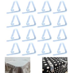 gerilkai 16 pcs tablecloth clips - clear plastic table cloth hold clips -outdoor tablecloth clips for home wedding party indoor outdoor events