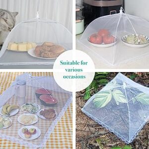 Food Covers for Outside, 2 Extra Large 40"X24" & 2 Large 17"X17" & 2 Middle 14"X14" Food Tents, Pop-Up Food Covers for Outdoors Mesh Screen Food Net Picnic Accessories