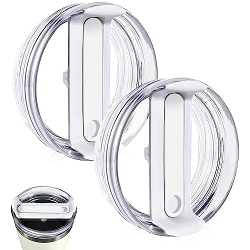 2 Pcs Tumbler Lid Replacement Fits for Stanley Cup 40 oz, Spill Splash Resistant Replacement Lids, Clear Tumbler Covers for Stanley Cup H2.0 Accessories(White)