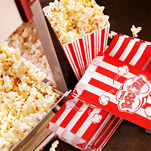 Snack Container 100Pcs Paper Popcorn Bags Convenient Pop Bags Bulk Popcorn Bags Portable Paper Bags Dessert Supplies for Popcorn Machine, Party （90 * 50 * 220MM) Popcorn Bucket