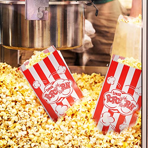 Snack Container 100Pcs Paper Popcorn Bags Convenient Pop Bags Bulk Popcorn Bags Portable Paper Bags Dessert Supplies for Popcorn Machine, Party （90 * 50 * 220MM) Popcorn Bucket