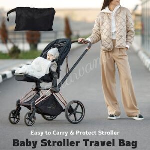 600D Stroller Travel Bag for Single and Double Strollers Gate Check Bag,Lightweight Pushchair Transport Carry Bags with Shoulder Straps for Airplane Travel