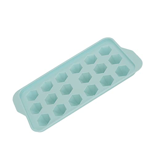 Ice Cube Mold Ice Cube Tray Easy Demoulding Ice Cube Mold Food Grade PP Ice Cube Maker with Lid Cute Ice Cube Tray for Refrigerator Diamond 18 Grids Blue (Diamond 18 grids - blue)