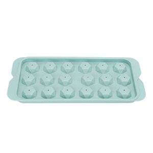 Ice Cube Mold Ice Cube Tray Easy Demoulding Ice Cube Mold Food Grade PP Ice Cube Maker with Lid Cute Ice Cube Tray for Refrigerator Diamond 18 Grids Blue (Diamond 18 grids - blue)