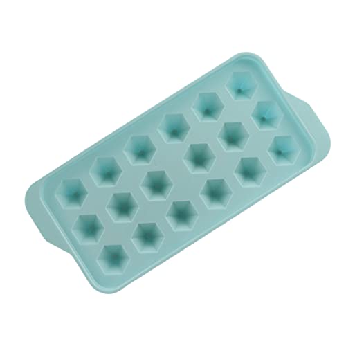 Ice Cube Mold Ice Cube Tray Easy Demoulding Ice Cube Mold Food Grade PP Ice Cube Maker with Lid Cute Ice Cube Tray for Refrigerator Diamond 18 Grids Blue (Diamond 18 grids - blue)