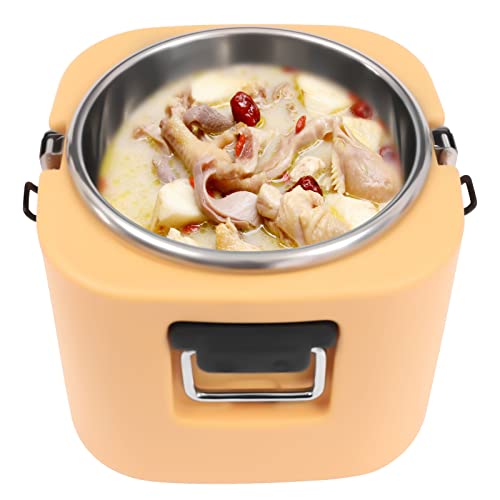 Gdrasuya10 Commercial Insulated Soup Container, 2.5 Gallon Food Warmer Box for Catering, 304 Stainless Steel Liner Portable Food Warmer for Hot or Cold Food, Yellow