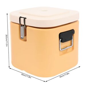 Gdrasuya10 Commercial Insulated Soup Container, 2.5 Gallon Food Warmer Box for Catering, 304 Stainless Steel Liner Portable Food Warmer for Hot or Cold Food, Yellow