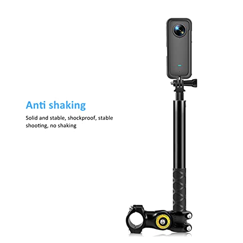 Motorcycle Invisible Selfie Stick, Bike Selfie Stick Handlebar Mount Camera Bracket, Action Camera Bracket Adapter Clamp Holder, Adjustable Length, for GoPro Hero 11/10/9/8 for Ins