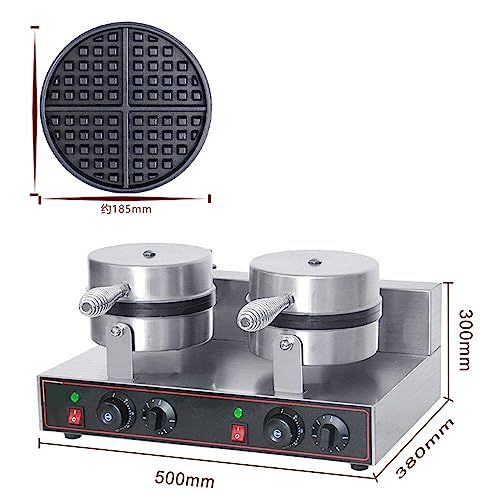 RUYICZB Waffle Maker Commercial Electric Waffle Machine Stainless Steel Non-stick Double Head Egg Bubble Waffle Furnace for Bakery, Restaurant, Snack Bar or Household, 2000W