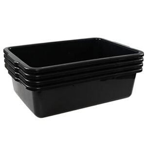 Bblina 4-pack 32 Large Commercial Bus Tubs Boxes, Plastic Shallow Storage Bus Trays