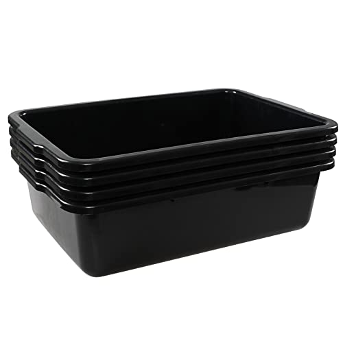 Bblina 4-pack 32 Large Commercial Bus Tubs Boxes, Plastic Shallow Storage Bus Trays