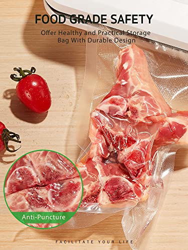 Syntus Vacuum Sealer Bags, 6 Pack + 100 Quart Size Commercial Grade Bags Rolls, Food Vac Bags for Storage, Meal Prep or Sous Vide