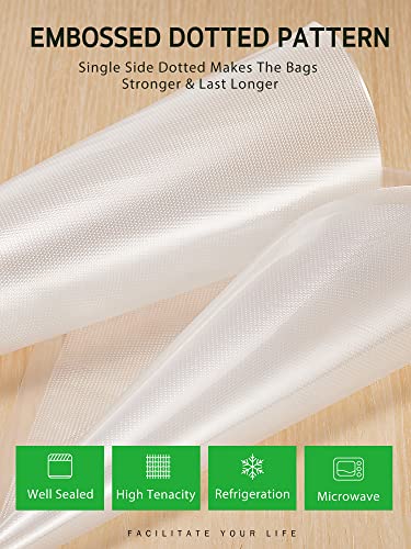 Syntus Vacuum Sealer Bags, 6 Pack + 100 Quart Size Commercial Grade Bags Rolls, Food Vac Bags for Storage, Meal Prep or Sous Vide