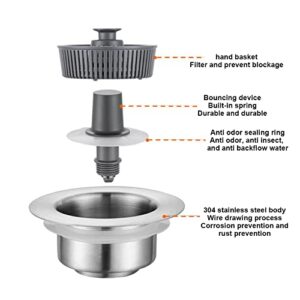 Stainless Steel Sink Strainer, Kitchen Multi Hole Mesh Sink Filter Stopper, Sink Accessories