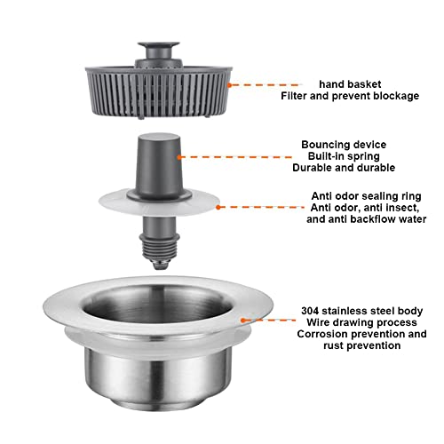 Stainless Steel Sink Strainer, Kitchen Multi Hole Mesh Sink Filter Stopper, Sink Accessories