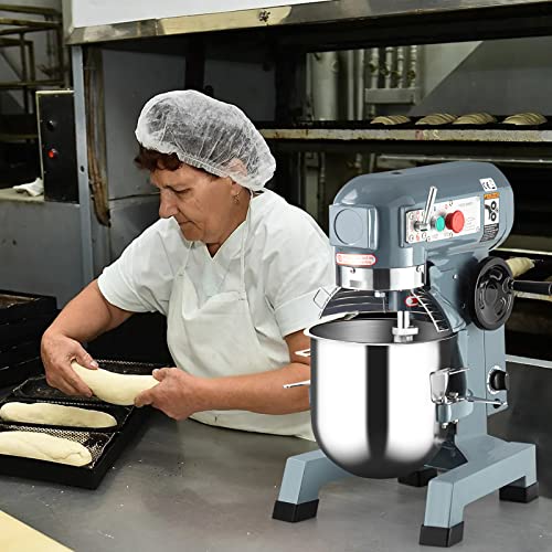 Commercial Food Mixer, 10Qt Commercial Dough Mixer, 450W Stainless Steel Bowl Heavy Duty Food Mixer with 3 Speeds Adjustable 110/178/390RPM, Dough Hook Whisk Beater Included, Perfect for Bakery Pizzeria