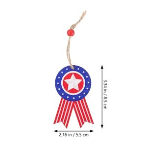 LOGOFUN 12 Pcs 4th of July Medal Hanging Ornaments Patriotic Wooden Pendant Independence Day Party Decorations