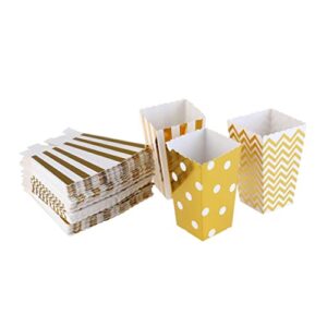 funomocya 50pcs popcorn boxes cookie container candy containers disposable containers popcorn containers party candy boxes cookies box popcorn cup popcorn bucket cardboard golden