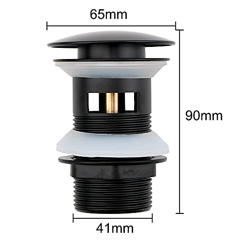 Stainless Steel Basin Sink Drain Stopper Up Drain with Overflow Slotted Washbasin Sink Plug Vanity Sink Waste Drainer (A)