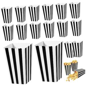 amosfun 36pcs popcorn boxes popcorn box snack container decorative box cake container paper popcorn boxes black and white stripes mini paper popcorn containers party snack bucket hat