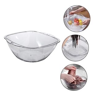 FOYTOKI Wash Basin Plastic Fruit Portable Bath Tub Plastic Tubs Clear Collapsible Wash Basin for Bottles Plastic Basin Plastic Clear Wash Basin Plastic Clear Washing Basin Sink