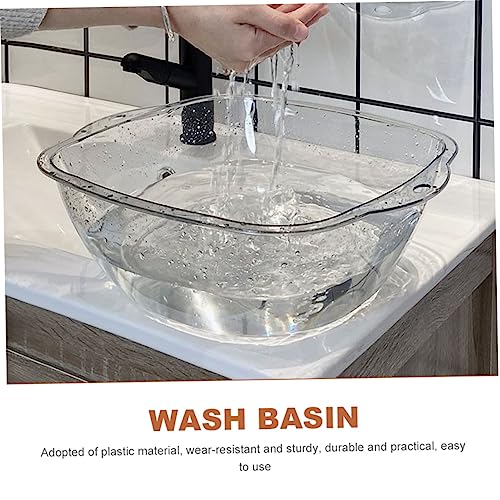 FOYTOKI Wash Basin Plastic Fruit Portable Bath Tub Plastic Tubs Clear Collapsible Wash Basin for Bottles Plastic Basin Plastic Clear Wash Basin Plastic Clear Washing Basin Sink