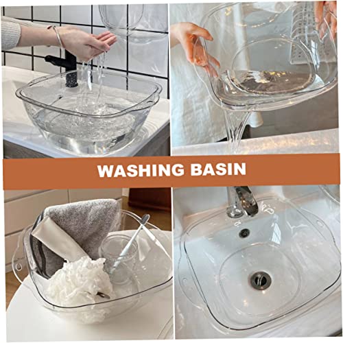 FOYTOKI Wash Basin Plastic Fruit Portable Bath Tub Plastic Tubs Clear Collapsible Wash Basin for Bottles Plastic Basin Plastic Clear Wash Basin Plastic Clear Washing Basin Sink