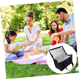 Mikinona Camping Insulated Bag Insulation Food Delivery Durable Thermal Insulation Decorative Thermal Food Ice Aluminum Black Non-woven Fabric Zipper Insulated Delivery Pouch