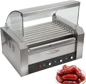 hotdog roller grill commercial hot dog roller snack equipment, warming cabinet hot dog maker sausage maker, stainless steel for making hot dog sausages bratwurst