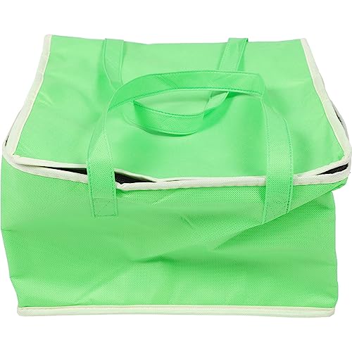 Pizza Thermal Bag Insulated Reusable Grocery Bag Food Bag Cooler Bag Food Warmer Bag Pizza Bags Thermal Food Carrier for Hot and Cold Food Green Zip Ties Outdoor