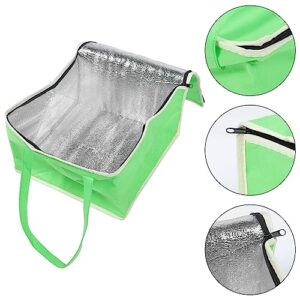 Pizza Thermal Bag Insulated Reusable Grocery Bag Food Bag Cooler Bag Food Warmer Bag Pizza Bags Thermal Food Carrier for Hot and Cold Food Green Zip Ties Outdoor