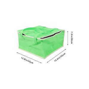 Pizza Thermal Bag Insulated Reusable Grocery Bag Food Bag Cooler Bag Food Warmer Bag Pizza Bags Thermal Food Carrier for Hot and Cold Food Green Zip Ties Outdoor