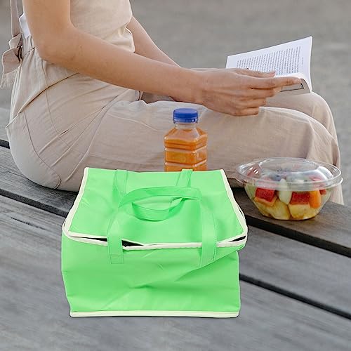 Pizza Thermal Bag Insulated Reusable Grocery Bag Food Bag Cooler Bag Food Warmer Bag Pizza Bags Thermal Food Carrier for Hot and Cold Food Green Zip Ties Outdoor