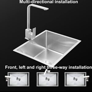 Undermount 16in 26in 24in Kitchen Sink Stainless - Single Bowl Workstation Commercial Sink Basin with Faucet and Soap Dispenser, for Restaurant Workbench Washing Hand Basin (Size : 40x30cm/15.7x11.8i