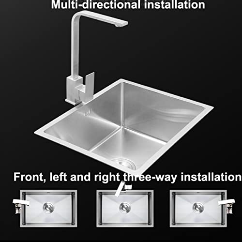 Undermount 16in 26in 24in Kitchen Sink Stainless - Single Bowl Workstation Commercial Sink Basin with Faucet and Soap Dispenser, for Restaurant Workbench Washing Hand Basin (Size : 40x30cm/15.7x11.8i