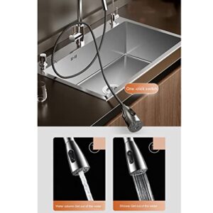 Drop in Kitchen Sink Workstation -304 Stainless Steel Sink Single Bowl Matte Black Stainless Steel Kitchen Sink with Cutting Board&Strainer (Size : 75 * 43 * 20cm/29.5 * 16.9 * 7.8in)