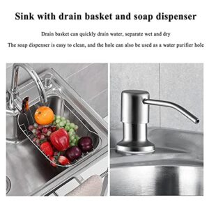 MARQI Kitchen Free Standing Sink 304 Stainless Steel Single Bowl Sink, Commercial Restaurant Sink with Faucet Drain Basket, Shelf, Towel Bar, for Garage, Laundry Room, Outdoor