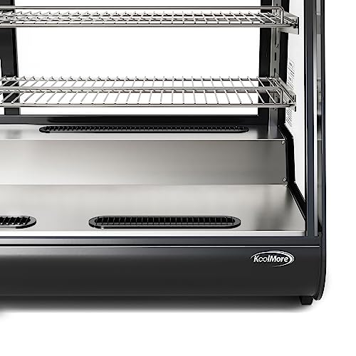 KoolMore CDC-7C-BK 48 in. Refrigerated Bakery Display Case with Clear Glass Front, Sliding Rear Doors, LED Lighting, Adjustable Temperature, and Dual Shelving for Baked Goods in Black, 7 cu. ft