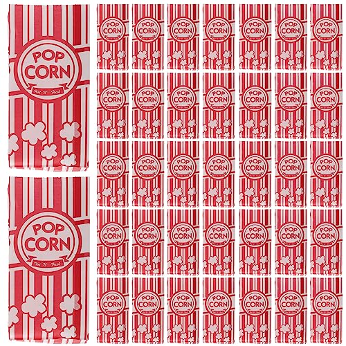 100pcs Popcorn Popcorn Packaging Bag Disposable Containers Cardboard Paper Organizer Snack Containers French Fry Holder Party Popcorn Bags Individual Popcorn Box Small Popcorn Bags