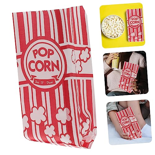 100pcs Popcorn Popcorn Packaging Bag Disposable Containers Cardboard Paper Organizer Snack Containers French Fry Holder Party Popcorn Bags Individual Popcorn Box Small Popcorn Bags