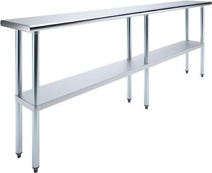 commercial stainless steel food prep work table 14”x96”