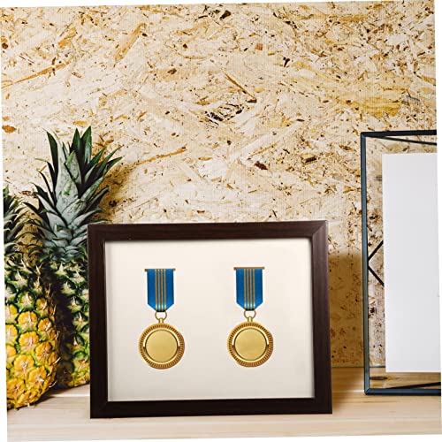 CLISPEED Box Medal Display Frame Ornament Photo Frame Marathon Medal Display Case Pin Display Case Wood Coat Hangers Desk Top Decor Metal Decor Gift Picture Frame Wood Medal Display Case