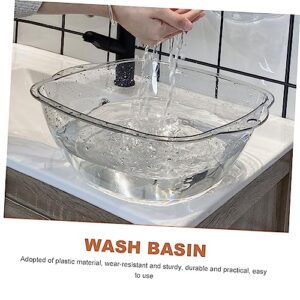 ORFOFE Wash Basin Clear Tub Bathtub Portable Dish Washing Tub for Sink Vegetable Dish Tub for Kitchen Sink Plastic Washtub Transparent Plastic Washing Basin Washbasin for Face Cleansing