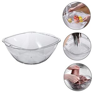 ORFOFE Wash Basin Clear Tub Bathtub Portable Dish Washing Tub for Sink Vegetable Dish Tub for Kitchen Sink Plastic Washtub Transparent Plastic Washing Basin Washbasin for Face Cleansing