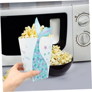 FUNOMOCYA 24pcs Popcorn Box Popcorn Box Mini Containers Popcorn Cups Disposable Candy Container Party Candy Table Containers Birthday Party Popcorn Boxes Mermaid Pattern Popcorn Box