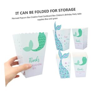 FUNOMOCYA 24pcs Popcorn Box Popcorn Box Mini Containers Popcorn Cups Disposable Candy Container Party Candy Table Containers Birthday Party Popcorn Boxes Mermaid Pattern Popcorn Box