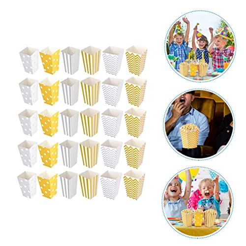 ULTECHNOVO 30pcs Popcorn Boxes Popcorn Box Mini Popcorn Boxes Gift Box Mini Foods Birthday Party Paper Supplies Popcorn Bucket Paper Popcorn Bags Food Grade Paper Food Paper Container