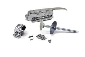 re fridge kason 0056 polished chrome handle kit with 3/4" to 1 1/2" offset strike, 6" inside release, and hardware kit