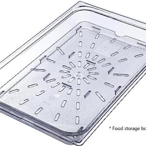 TrueCraftware 12" x 18" Polycarbonate Food Storage Box Drain Shelf Clear Color- Food Storage Box Drain Shelf for Restaurant Kitchen and Cafeteria