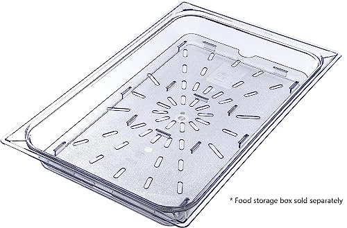 TrueCraftware 12" x 18" Polycarbonate Food Storage Box Drain Shelf Clear Color- Food Storage Box Drain Shelf for Restaurant Kitchen and Cafeteria